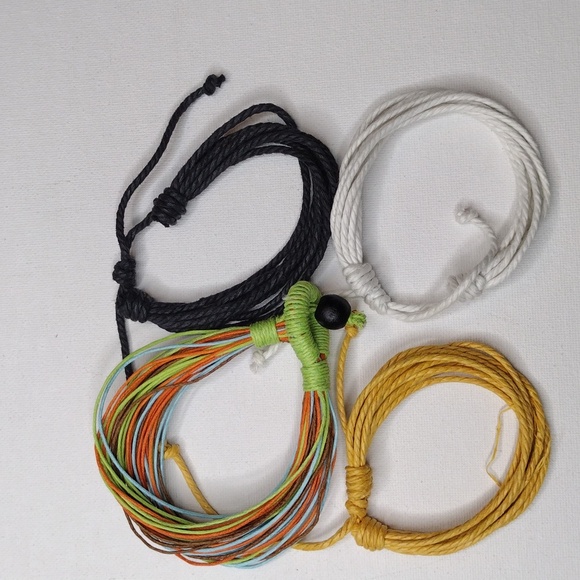 Jewelry | 4 Multistrand Natural Fiber Corded Bracelets Multi Colors One ...